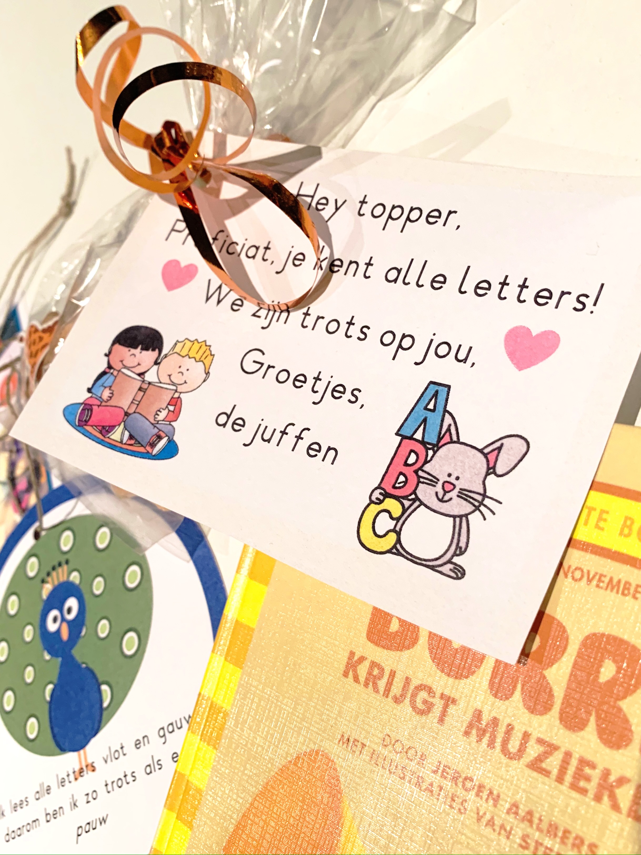 Kaartje letterfeest - Juf Joni